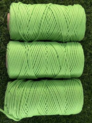 Cina Protezione ambientale naturale pura corda di cotone verde intessuta a mano per abbigliamento personalizzato in vendita