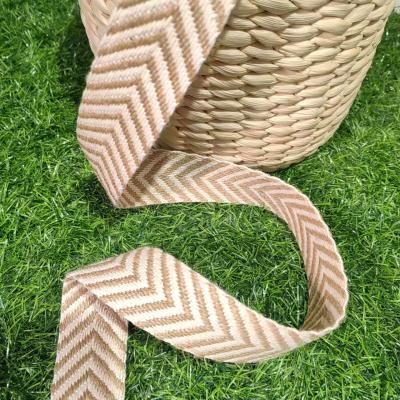 China 4cm Woven Belt Herringbone Grain jute webbing for Vintage Style Summer Hat Accessories for sale