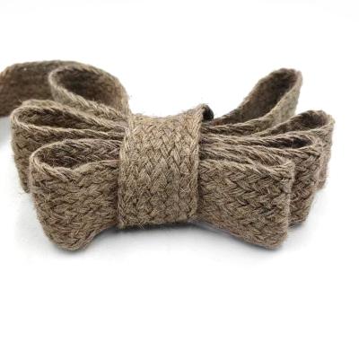 Cina Sostenibile cintura a treccia di canapa larga 4 cm cinture di giuta per Diy Decorazione di imballaggio regalo artigianale in vendita
