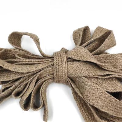 Cina Sostenibile cintura a treccia di canapa larga 4 cm cinture di giuta per Diy Decorazione di imballaggio regalo artigianale in vendita