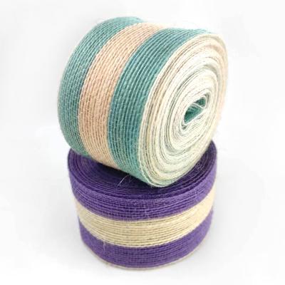 Cina Cintura per borse a strisce decorativa sostenibile a strisce di 5,5 cm di giuta colorata in vendita
