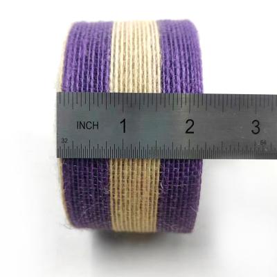 Cina Cintura per borse a strisce decorativa sostenibile a strisce di 5,5 cm di giuta colorata in vendita