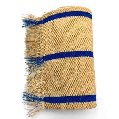 Cina 70% poliestere 30% lattice fascia elastica a fascia con strisce blu per accessori di abbigliamento in vendita