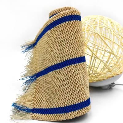 Cina 70% poliestere 30% lattice fascia elastica a fascia con strisce blu per accessori di abbigliamento in vendita
