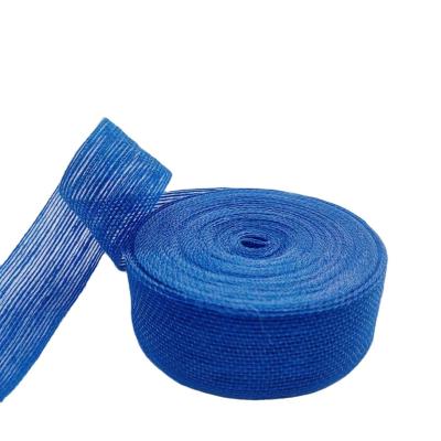 Cina Supporto 7 giorni Ordine di campione Tempo di consegna 4 cm Nastro di juta blu per la decorazione della scatola regalo in vendita