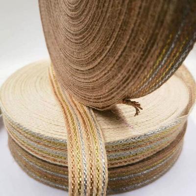 China Customized 50% Jute 15% Polyester Webbing Ribbon Roll for Fishing Line Webbing Needs for sale