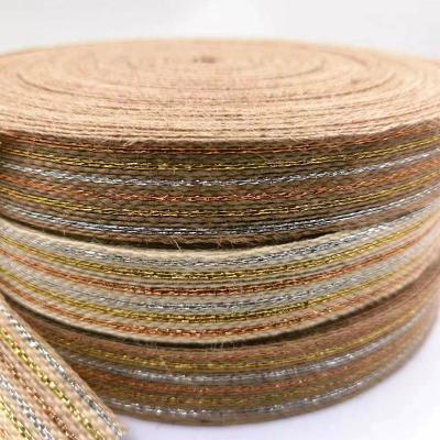 China Customized 50% Jute 15% Polyester Webbing Ribbon Roll for Fishing Line Webbing Needs for sale