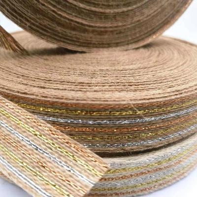 China Customized 50% Jute 15% Polyester Webbing Ribbon Roll for Fishing Line Webbing Needs for sale