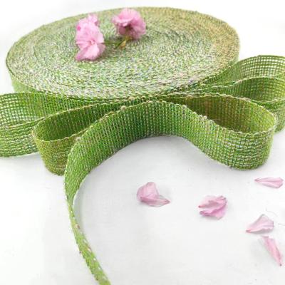 Cina Squisito Deco Verde Webbing 100% Giuta 1,5 pollici Giuta Nastro per Webbing e imballaggio in vendita