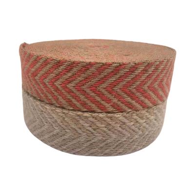 China 4 cm breed 2,5 mm dik Jute webbing Herringbone webbing rand voor milieuvriendelijke schoenen Te koop