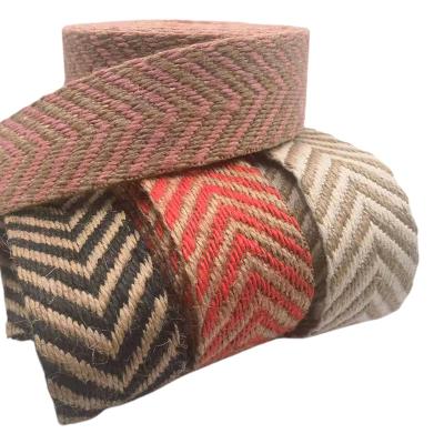 China 4 cm breed 2,5 mm dik Jute webbing Herringbone webbing rand voor milieuvriendelijke schoenen Te koop