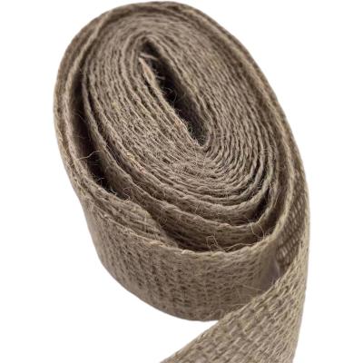 China Sustainable 100% Jute Clothing Accessories Webbing Belt Woven Edge Jute Webbing for 2024 for sale