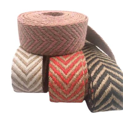Chine Éco-friendly 4 cm large 2,5 mm épaisseur jute Webbing Herringbone Webbing bordure pour chaussure à vendre