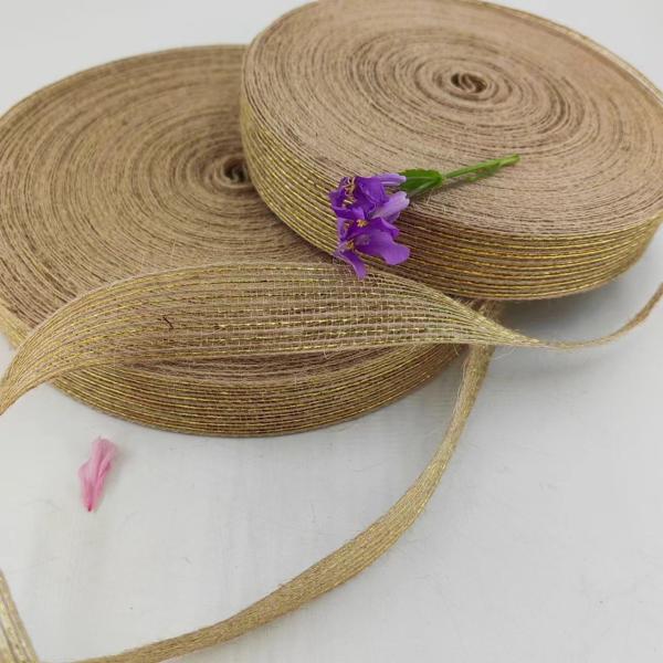 Quality DIY Jute Ribbon with 25mm Hemp Jute Webbing Simple Style Burlap Fish Silk Ribbon for sale