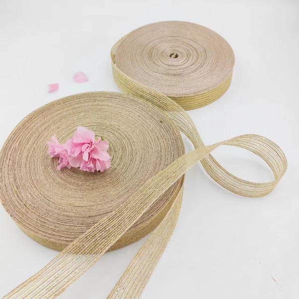 Quality DIY Jute Ribbon with 25mm Hemp Jute Webbing Simple Style Burlap Fish Silk Ribbon for sale