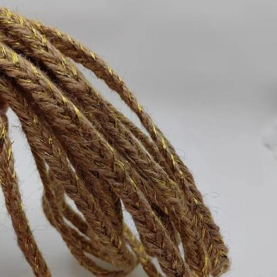 China Eco-friendly Layout Materials Width CUSTOM Twisted Colored Gold Jute Braid and Leaves for sale