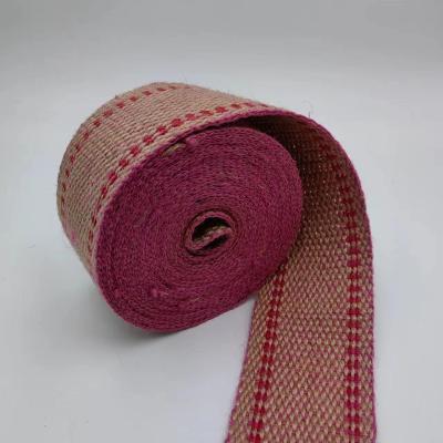 China Manufacturers Customized Jute Webbing Double Color Backpack Strap with Custom Colors for sale