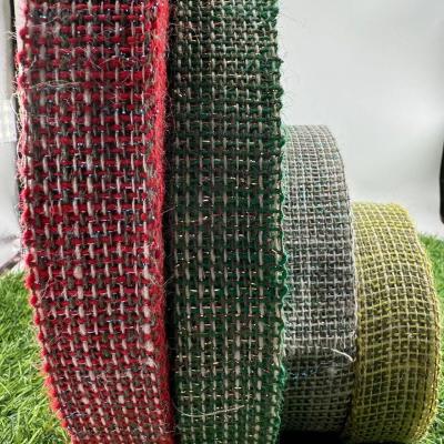 Cina Nastro di giuta di 4 cm Colore di giuta naturale puro per imballaggi per regali ecologici in vendita