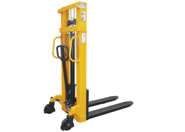 Mast Steel Manual Pallet Stacker Adjustable Forks With Integral Pump
