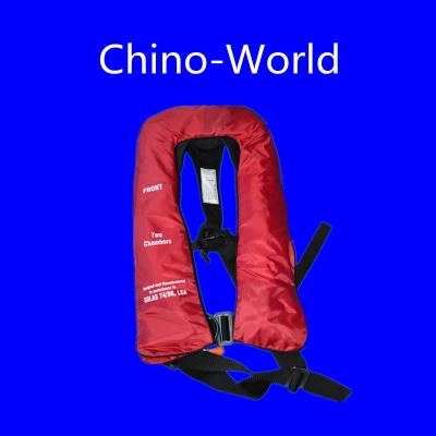 China Red two chamber inflatable Life jackets for sale