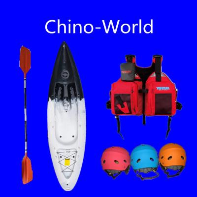 China Light color Single sit on canoe with paddle, helmet and life jacket for sale