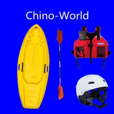 China Yellow Child canoe/kayak with paddle/life jacket/helmet for sale