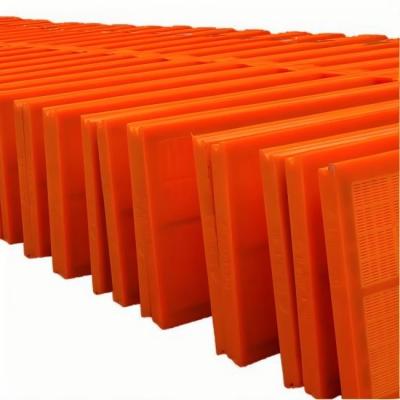 China Green Color 30mm Polyurethane Screen Mat for Mining Graphite Screening with Self-Cleaning Holes for sale