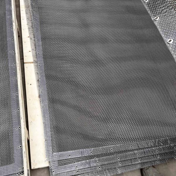 Quality Industrial Wire Grommet Screen with PU Edge Reinforcement 46-76.4% Open Area for sale