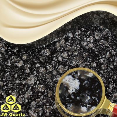 China JW-6814 Dalmatian-Black and White mixed Artificial Quartz Stone Slab for Countertop for sale