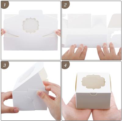 中国 4インチのカップケーキ キャンデー チョコレートいちごのための白い注文の菓子器の窓 販売のため