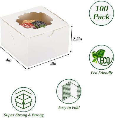 中国 4インチのカップケーキ キャンデー チョコレートいちごのための白い注文の菓子器の窓 販売のため