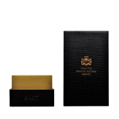 China Empty Black Cardboard Cosmetic Packaging Perfume Box Customized Logo for sale