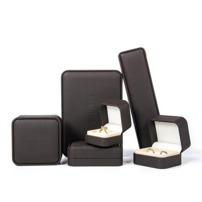 Cina Collana su ordinazione Ring Box del braccialetto di Logo Leather Jewelry Box Earring in vendita
