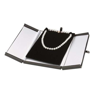 Cina Rottura di cuoio Tab Necklace Gift Box del contenitore di gioielli del Faux nero in vendita
