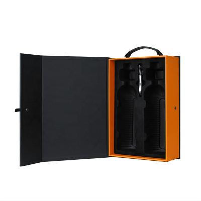 Cina contenitore Champagne Bottle Leather Packaging di lusso di vino del cuoio della latta di 0.30mm in vendita