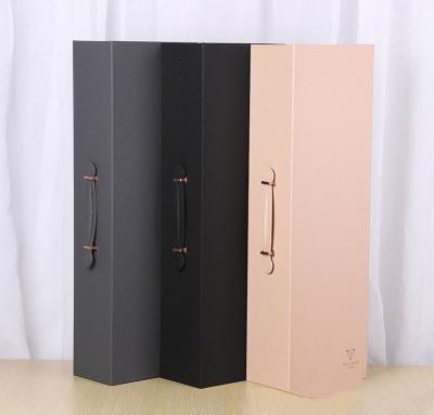 China Portable Leather Gift Box Red Wine Packaging Box Valentine'S Day Rectangular Flower Box for sale