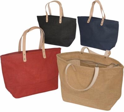 Cina Grande tela da imballaggio Tote Bag With Leather Handle del cotone della famiglia in vendita