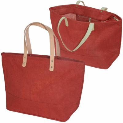 Cina Grande tela da imballaggio Tote Bag With Leather Handle del cotone della famiglia in vendita