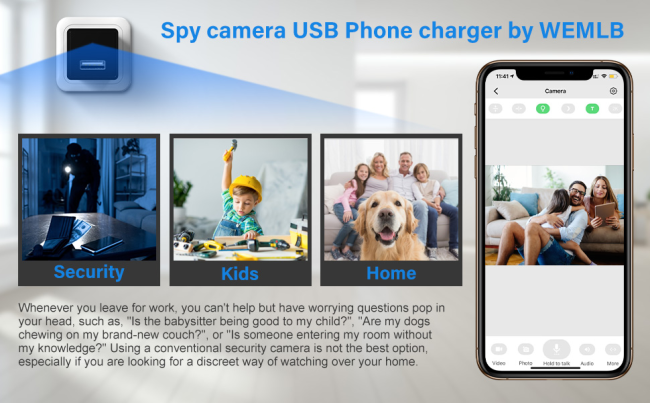 Mini spy camera disguised as USB phone charger
