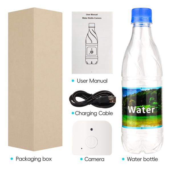 Quality 1080P Water Bottle Hidden Spy Camera Plastic Transparent Home Security Mini for sale