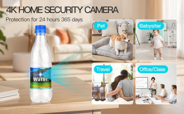 Quality 1080P Water Bottle Hidden Spy Camera Plastic Transparent Home Security Mini for sale