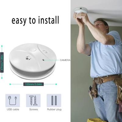 China Wifi Smoke Detector Hidden Camera , Smoke Detector Spy Camera With Night Vision for sale