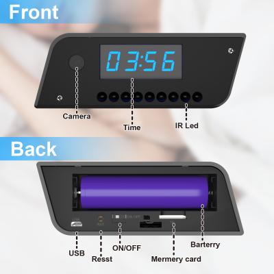China Full HD 1080p Wireless Security Camera , WIFI Clock Spy Camera With Night Vision for sale