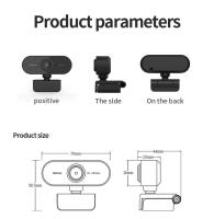 China Plastic USB Computer Camera , Black Full HD 1080P USB Webcam for sale