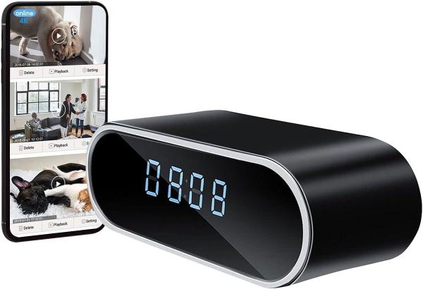 Quality Wifi Mini Hidden Camera Alarm Clock Security Camera 1080p HD Recording for sale
