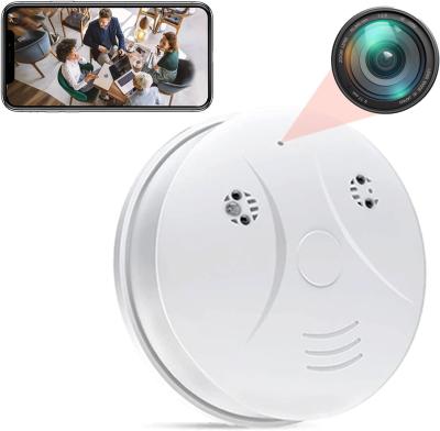 中国 白いワイヤレス煙探知機カメラ、Wifi煙探知機セキュリティカメラ1080P 販売のため