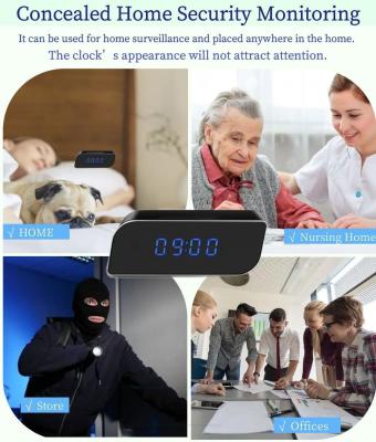 China Plastic Alarm Clock Secret Camera 1080P Wireless WIFI Clock Spy Camera for sale