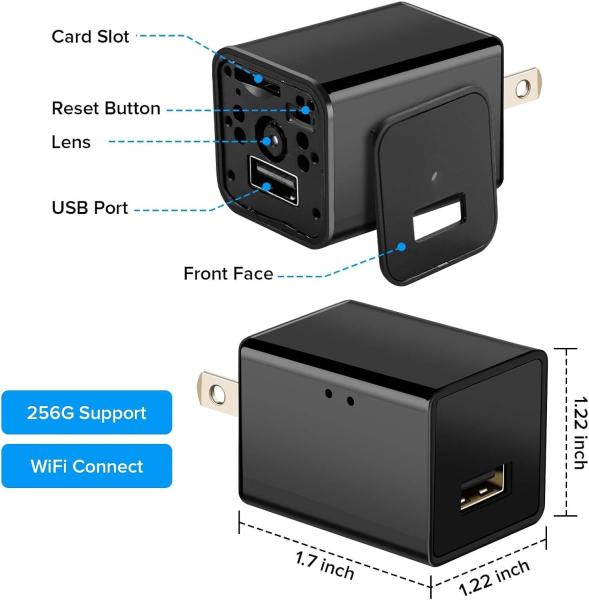 Quality TF Card FHD Mini USB Charger Hidden Camera 4K 2K 1080P Hidden Nanny Camera Wifi for sale