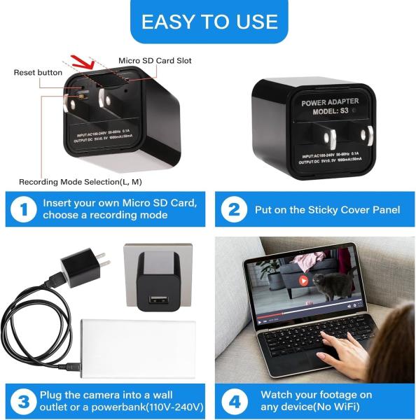 Quality Wall Mount USB Charger Hidden Camera 1080P Mini Hideable Camera for sale