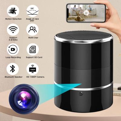 China 1080P Wifi Bluetooth Speaker Camera Black Concealed Security Cameras for sale